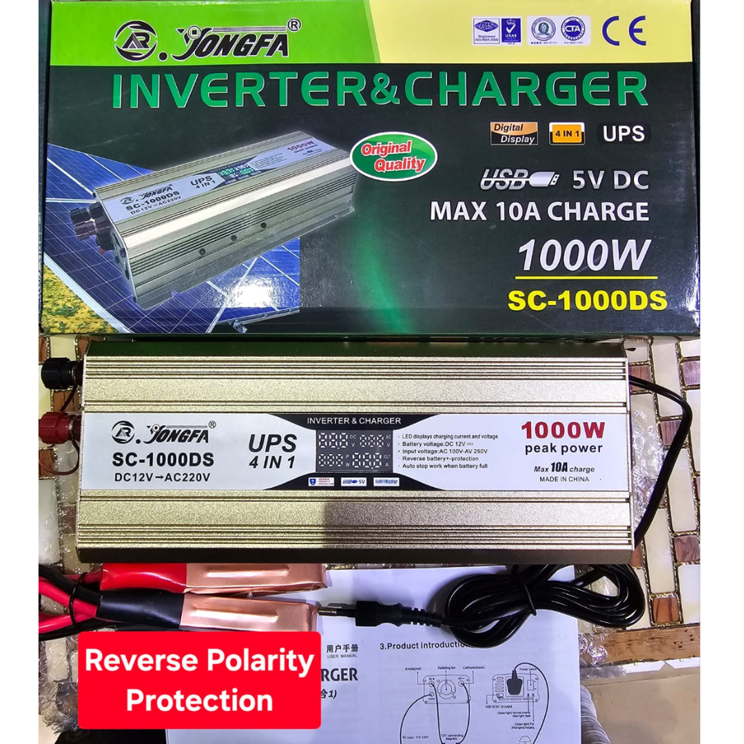 Yonfa 1000W 4in1 Digital Inverter And Charger 12V to 220V